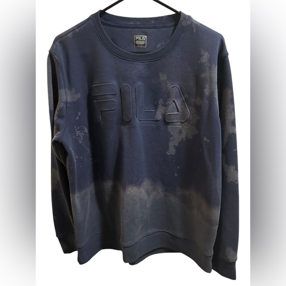 Fila | Tops | Fila Womens Sweatshirt Size Xl Custom Acid Wash | Poshmark